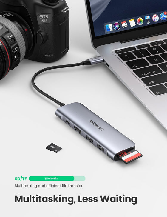 Bộ Chuyển Type C Sang HDMI 4K 60Hz + 2 x USB 3.0 + SD/TF + PD - Ugreen 60384 - Phụ Kiện Macbook