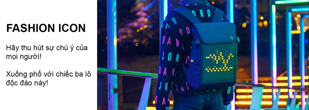 Balo Divoom Pixoo Backpack-M Màn Hình LED Thông Minh - Phụ Kiện Macbook